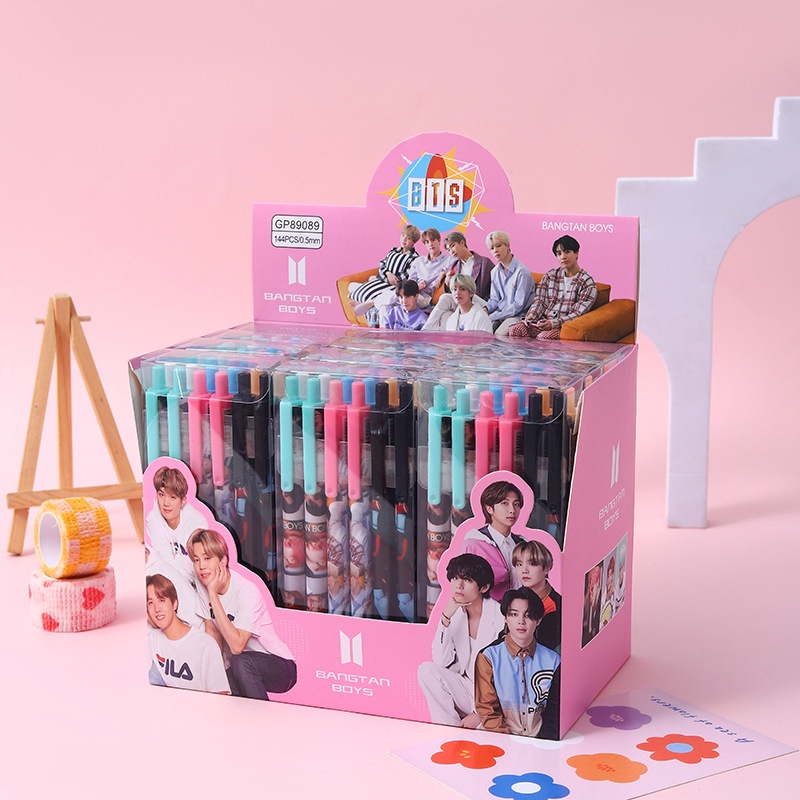 BTS Merchandise Black Student Press Pen Tipo Caneta Gel Escritório ...