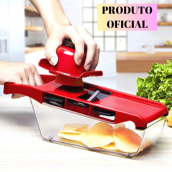 Mandoline Profissional Cozinha Slicer Aço Inox 10 em 1 Fatiador ...