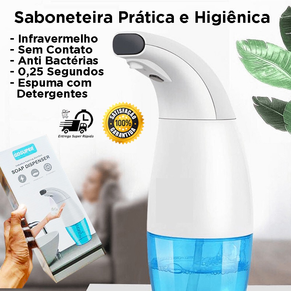 Saboneteira ou Álcool Gel Automática Dispenser com Sensor Infravermelho ...