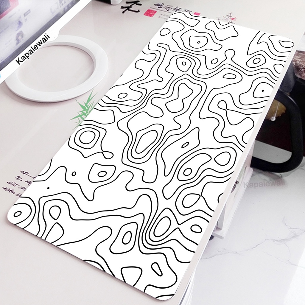 Tapete De Rato Gamer Mousepad XXXL 900x400mm Preto E Branco Para PC ...