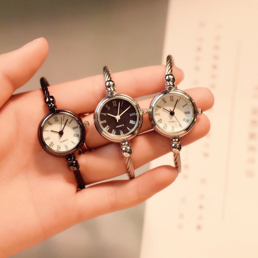 Relógios De Pulseira Pequenos Simples Feminino De Aço Inoxidável Retro ...
