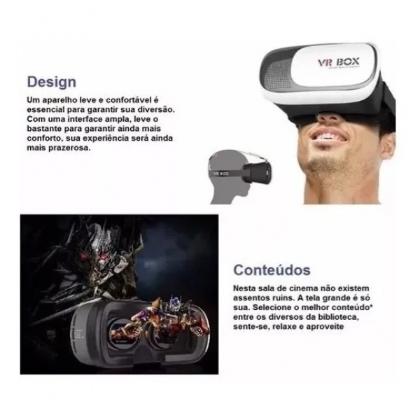 Vr Box Oculos Realidade Virtual Cardboard 3d Rift + Controle | Shopee Brasil
