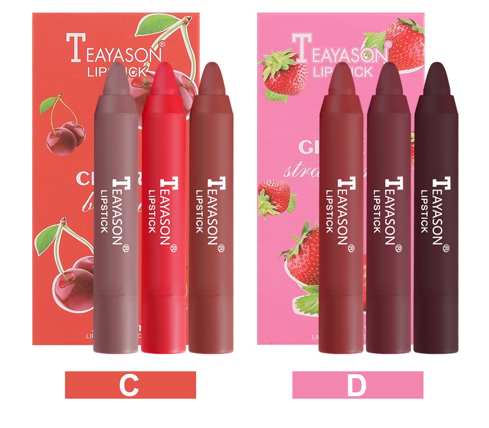 TEAYASON/3 Pcs Conjunto De Batom De Veludo Mate/Delicado/À Prova D'água ...