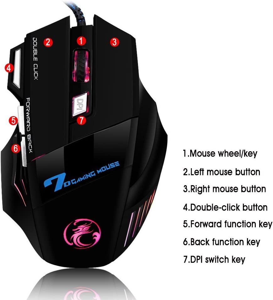 Mouse Gamer Led USB X7 3200dpi Para Jogos Laser 7 Botões | Shopee Brasil