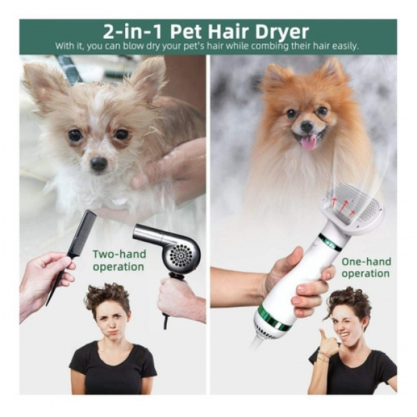 Secador Pelos Cães Gatos Pets Escova 2 em 1 Pente Soprador Portátil ...