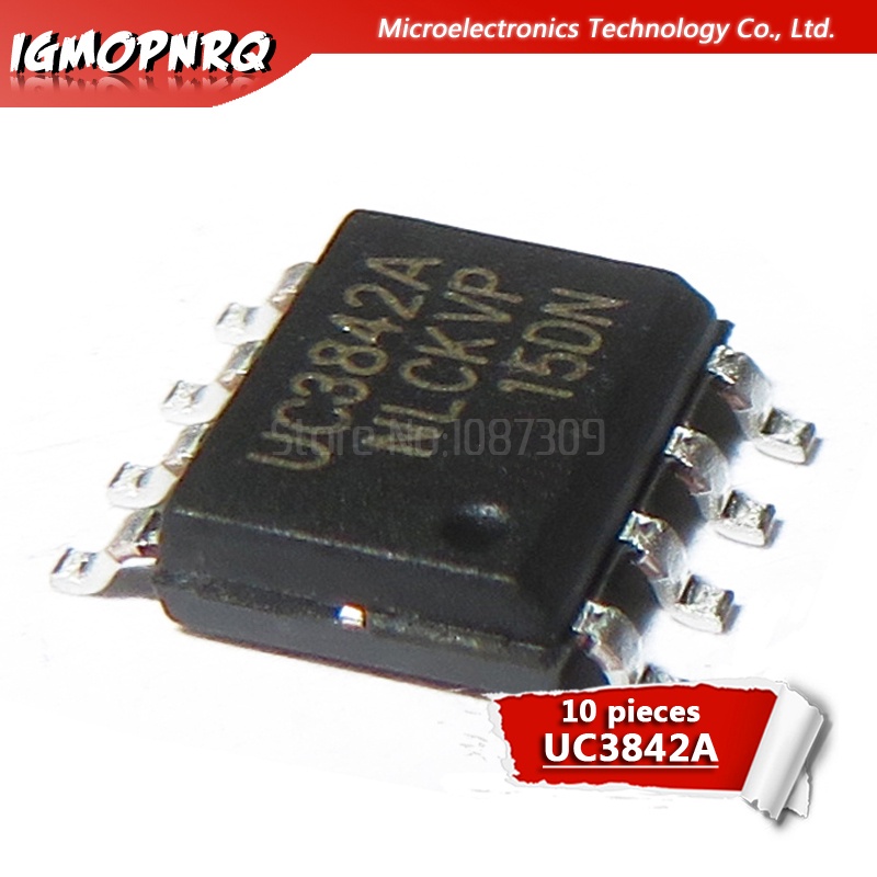 10pcs UC3842 UC3842A UC3842B 3842B SOP-8 Modulador De Largura De Pulso Controlado Por Corrente ...