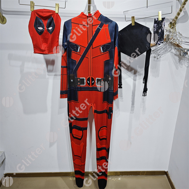 Deadpool Traje Para Adultos Homens Super-Herói Vermelho Bodysuit ...
