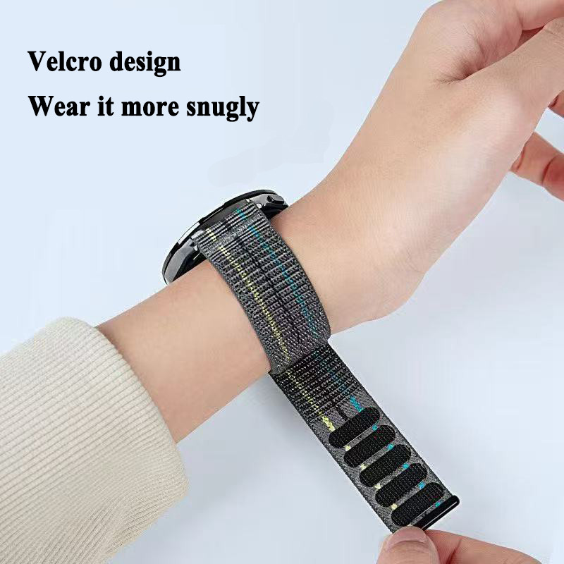 22mm Nylon Loop Strap para Amazfit Bip 5 Cheetah Pro Balance GTR Rodada ...