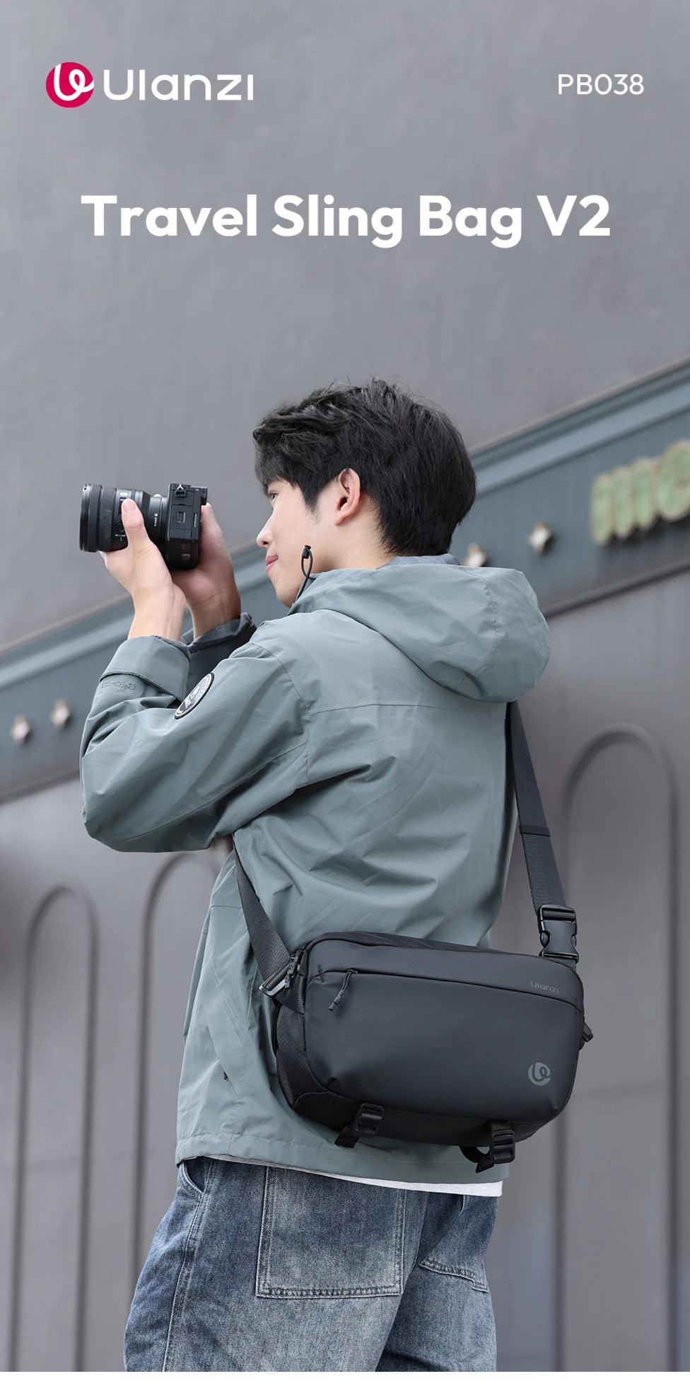 Ulanzi PB038 Bolsa Tipo Estilingue De Viagem V2 De Peito Compacta Para Fotografia À Prova D'água ...