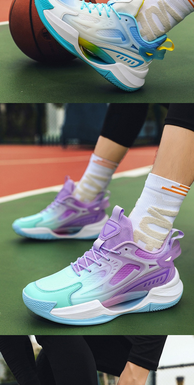 Luminoso Tênis de Basquete para Masculino Feminino Roxo Basketball ...