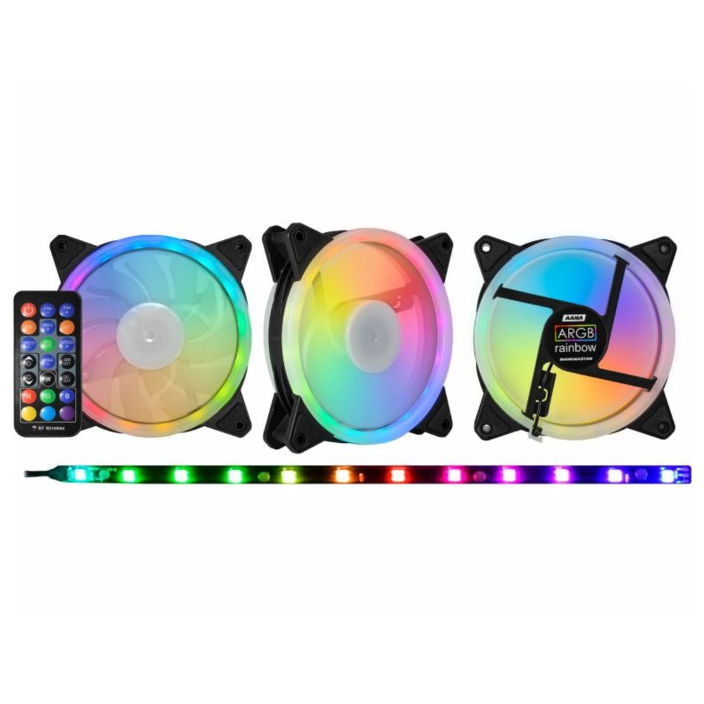 Kit Fan Cooler Gamer para PC - ARGB-AANA com Controle | Shopee Brasil