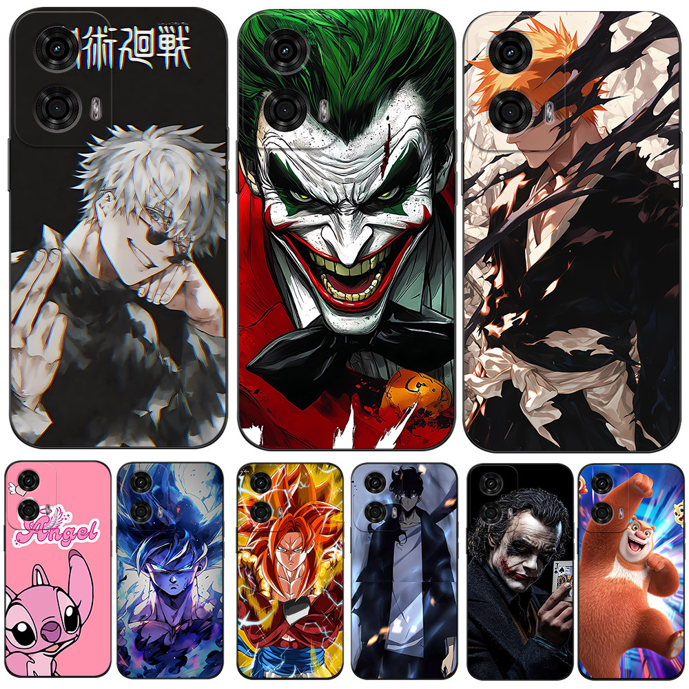 Capa Para Motorola MOTO G34 5G De Silicone Macio Preto Tpu Sorridente ...
