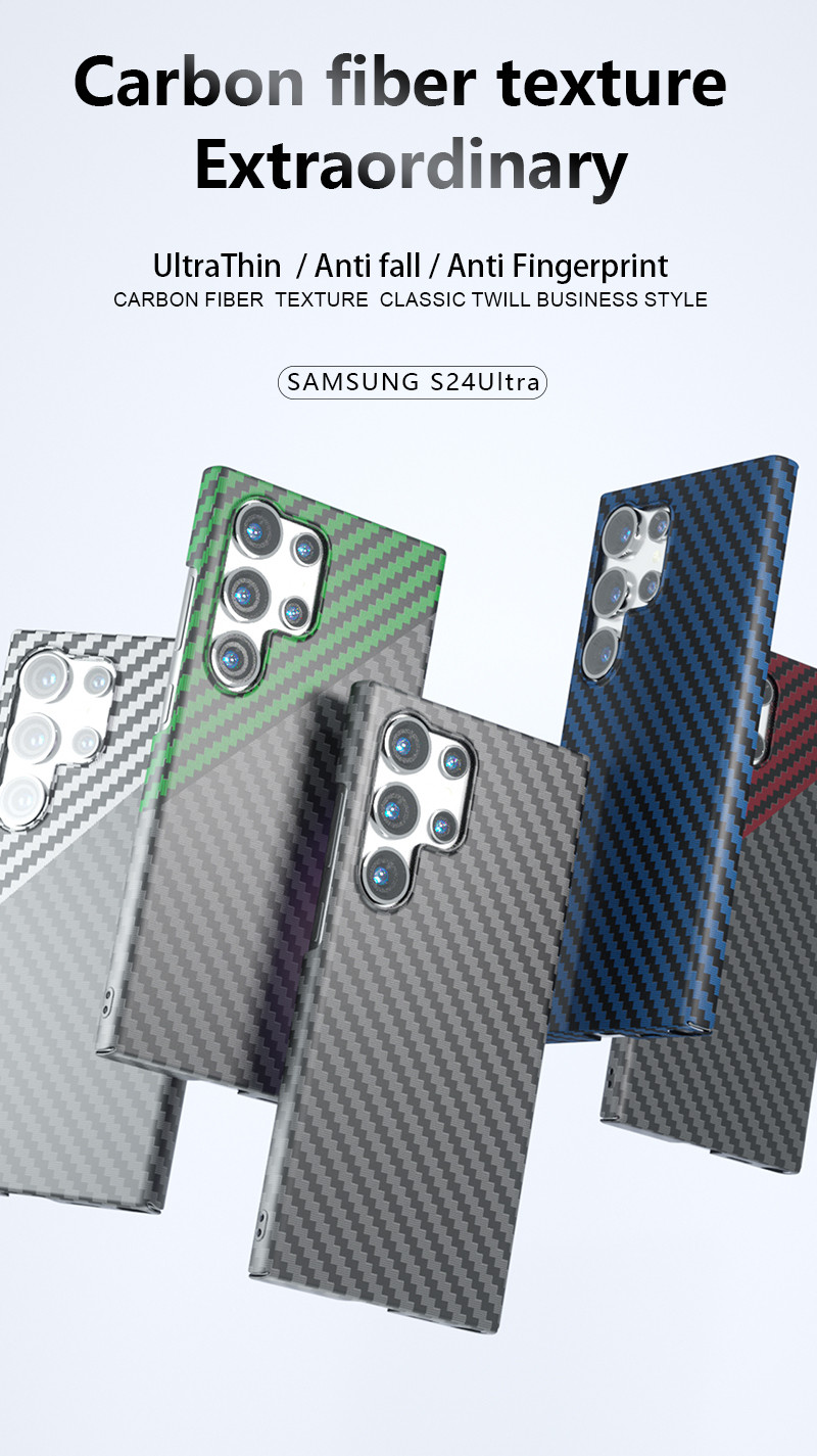 Para Samsung S25 Ultra Plus luxo fosco pele frinedly fibra de carbono texturizada caixa do ...