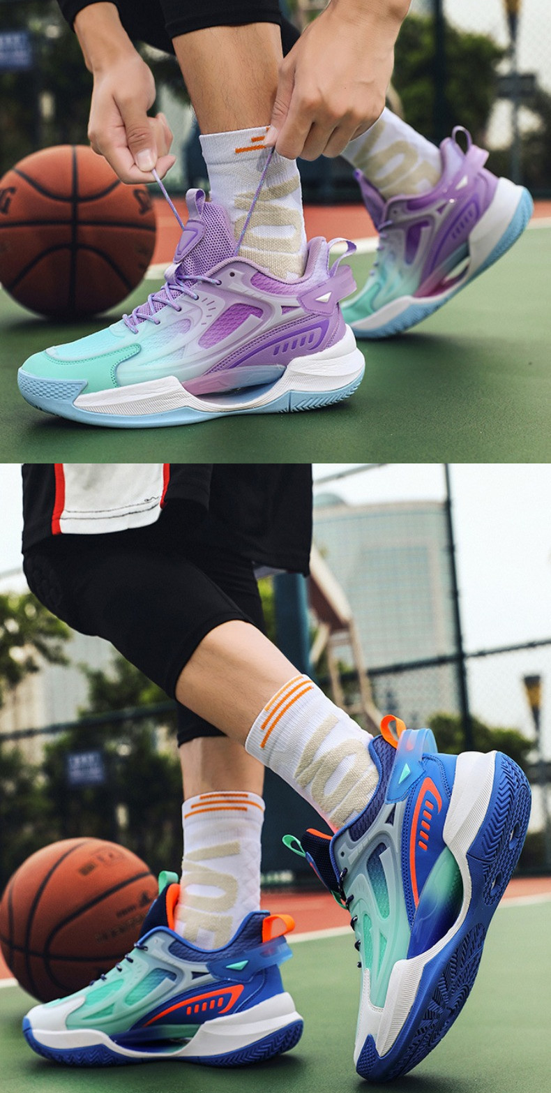 Luminoso Tênis de Basquete para Masculino Feminino Roxo Basketball ...