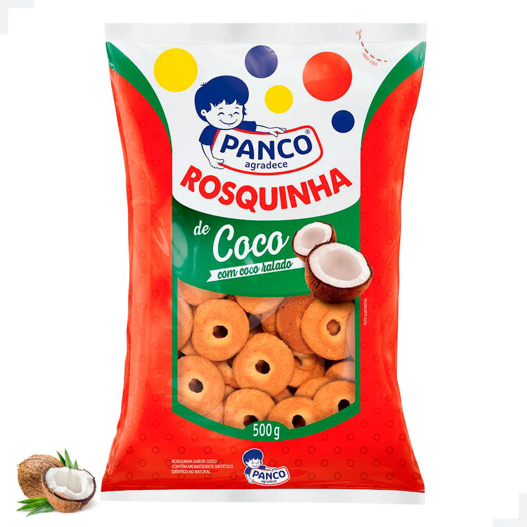 Pacote Biscoitos Doce Rosquinhas Panco 500g - Coco | Shopee Brasil