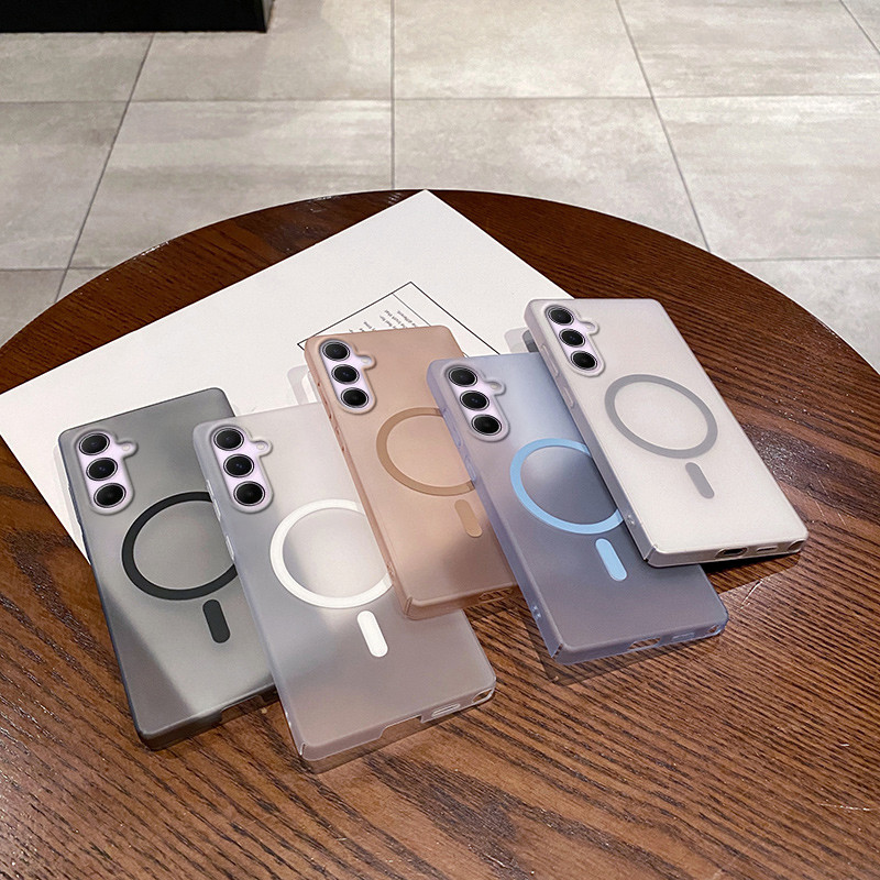 Capa De Telefone Magnética Transparente Ultrafina Fosca Para Samsung Galaxy A05 A05S A06 A14 A15 ...