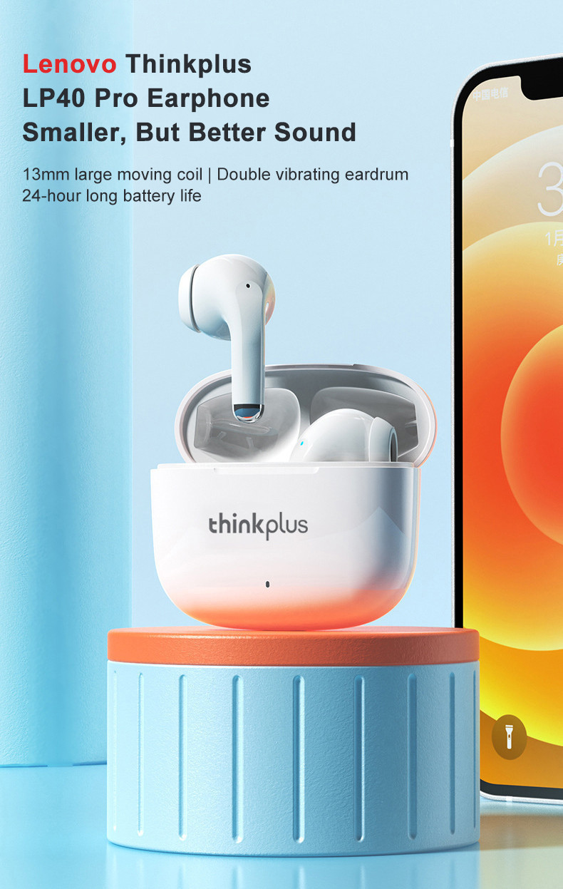 Uarelife Lenovo Thinkplus LP40 Pro Fone De Ouvido Sem Fio Bluetooth 5.1 ...