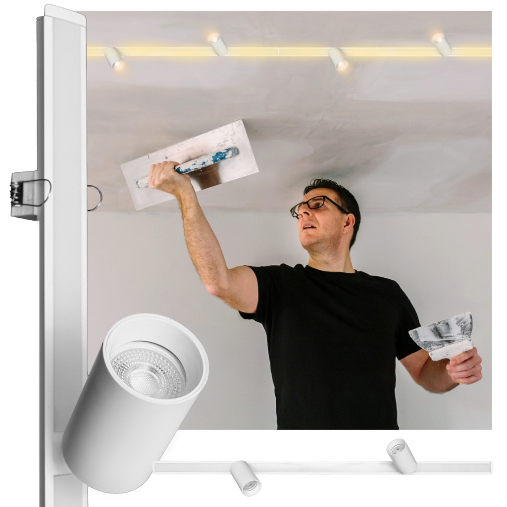 Luminária Perfil De Alumínio Embutir Com Led Spot 1m Branco 33W 3.000K ...