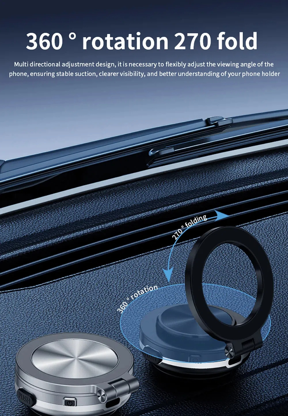 C1 360°rotatable Car Magnetic Holder Intelligent Vacuum Adsorption ...