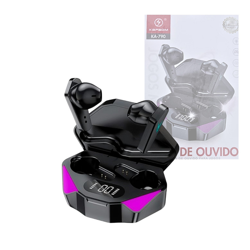 Fone de Ouvido Intra Auricular Bluetooth com Case de Carregamento tela ...