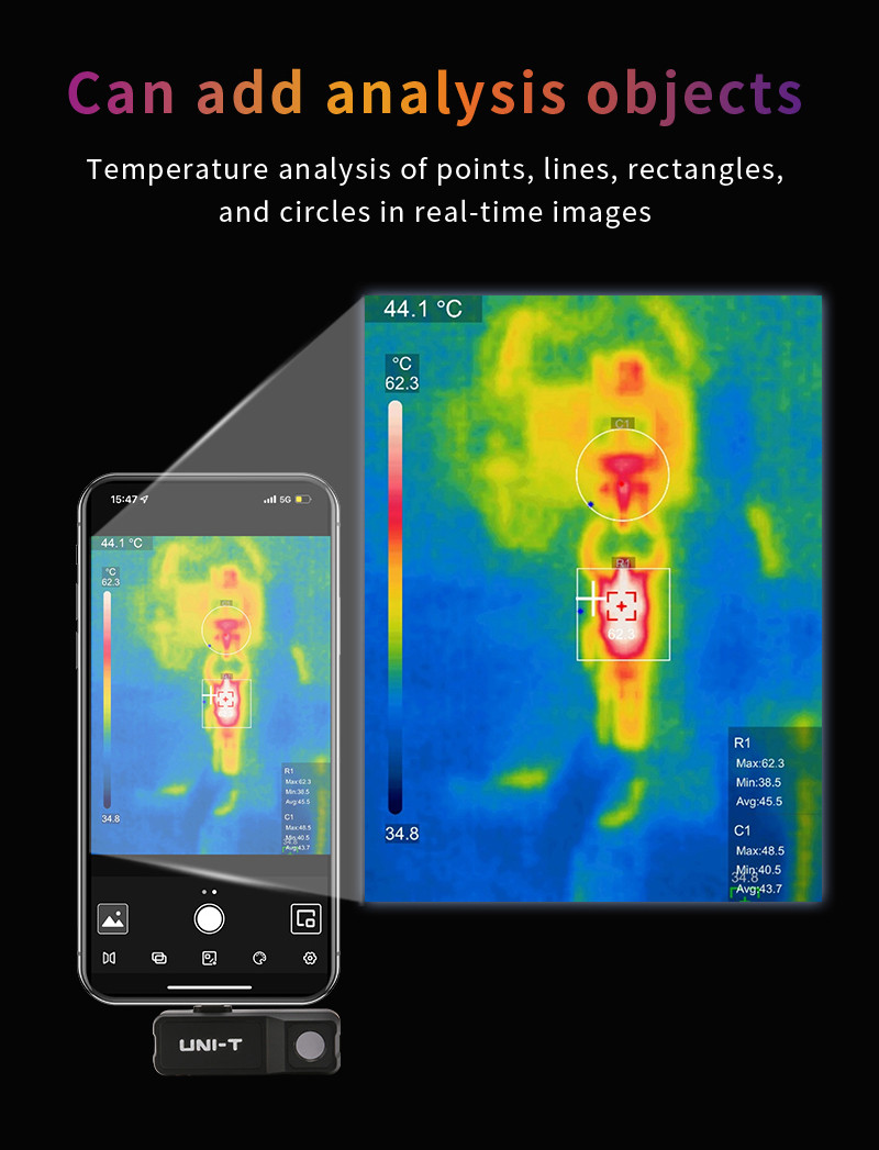 Câmera De Imagem Térmica UNI-T UTi120M Android/IOS Termovisor Infravermelho 120 * 90 | Shopee Brasil