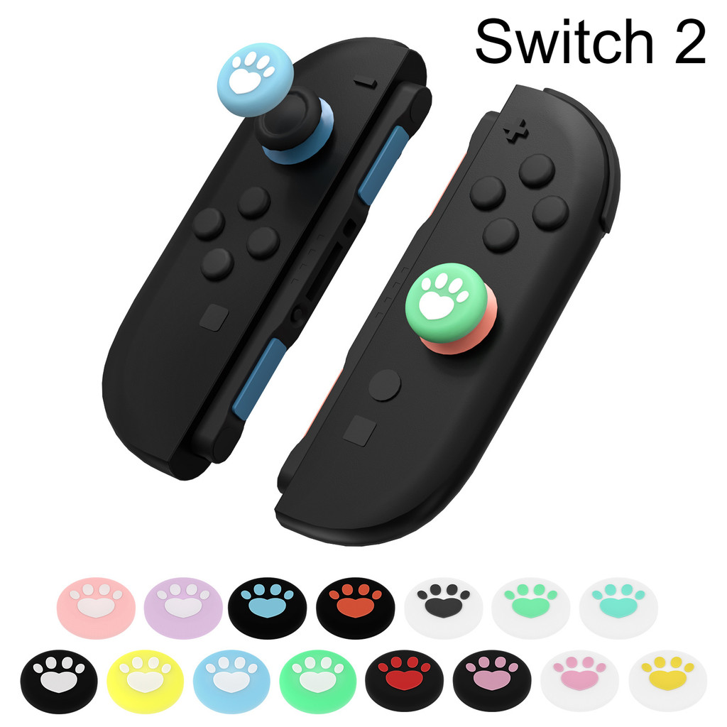 2 Pçs Gato Pata Design Polegar Grip Caps Para Nintendo Switch 2 ...