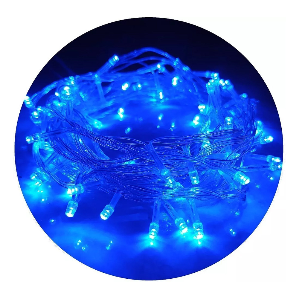 Pisca-Pisca Led 127v Azul com Fio Transparente 9m | Shopee Brasil