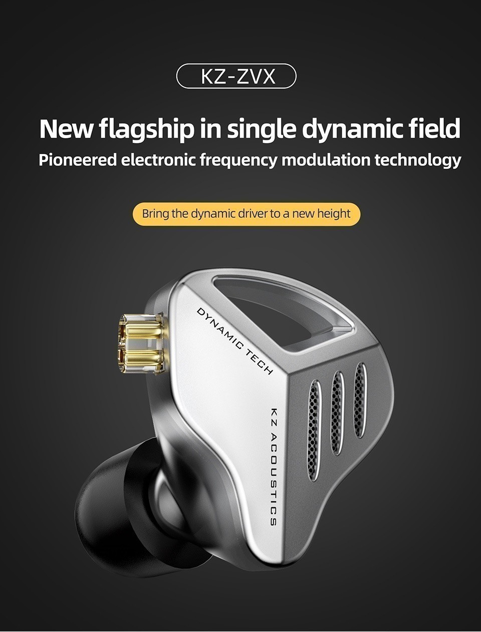 FAAEAL KZ ZVX Fone De Ouvido HiFi Com AZ09 Módulo Bluetooth C Pin 10mm Driver Dinâmico De ...