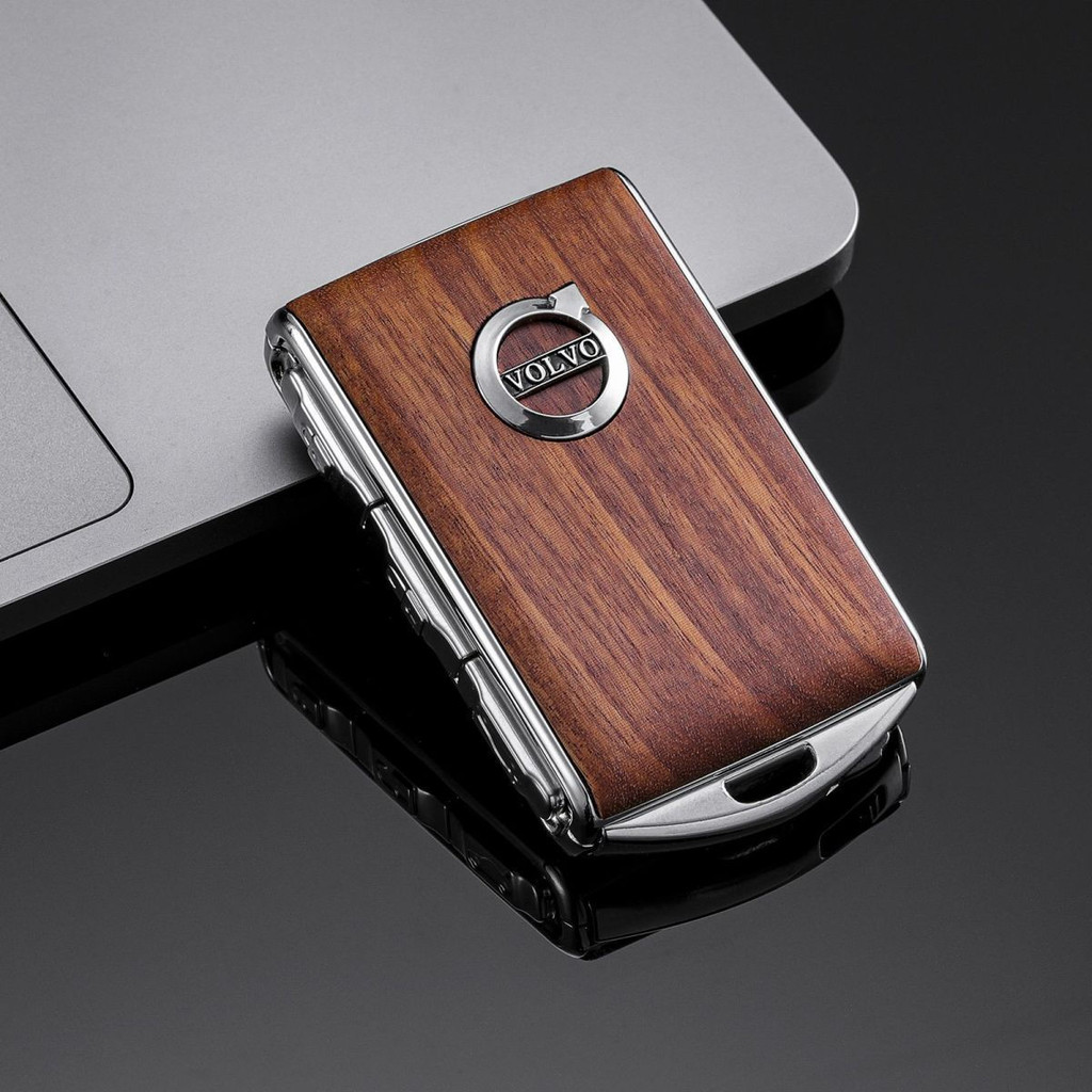 Capa de Chave de Carro em Madeira Sólida Volvo para xc60 s90 s60 xc40 ...
