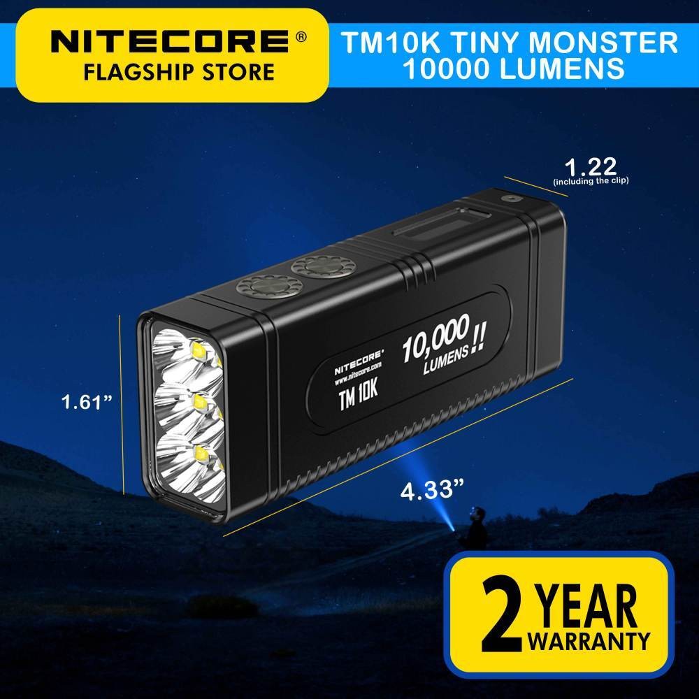 Nitecore TM10K LTP 10000Lumen Lanterna XHP35 HD LEDs Recarregável USB ...