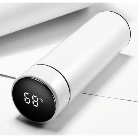 Normal - Garrafa Térmica com LED e Termômetro (500ml) - Branco | Shopee ...