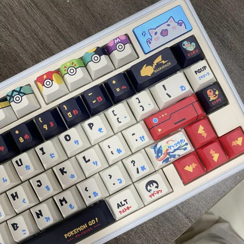 Pokémon Keycaps MOA/Cherry Profile 130 Teclas PBT Sublimação De Tinta ...