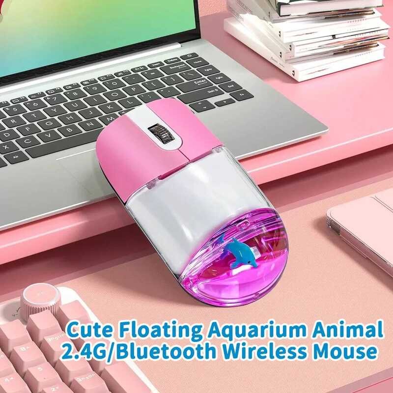 Frutiger Aero Aqua Mouse Líquido Bonito Flutuante Aquário Animal Mause ...