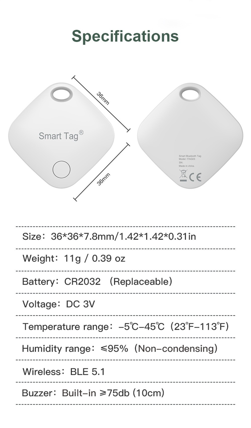 Rastreador GPS Smart Tag Pet Positioning Kids Luggage Key Finder ...