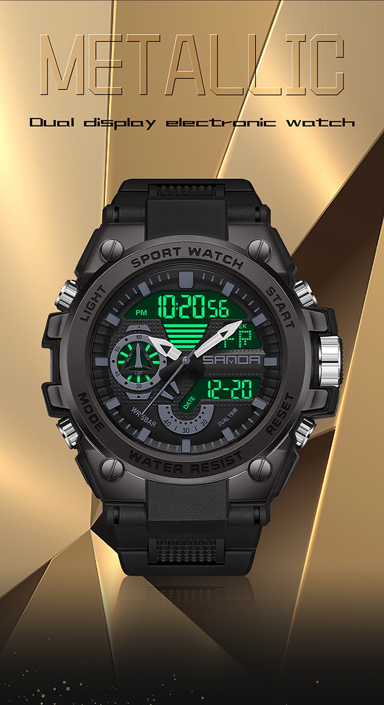 Sanda Men's Digital Fashion Waterproof Relógio Eletrônico ...