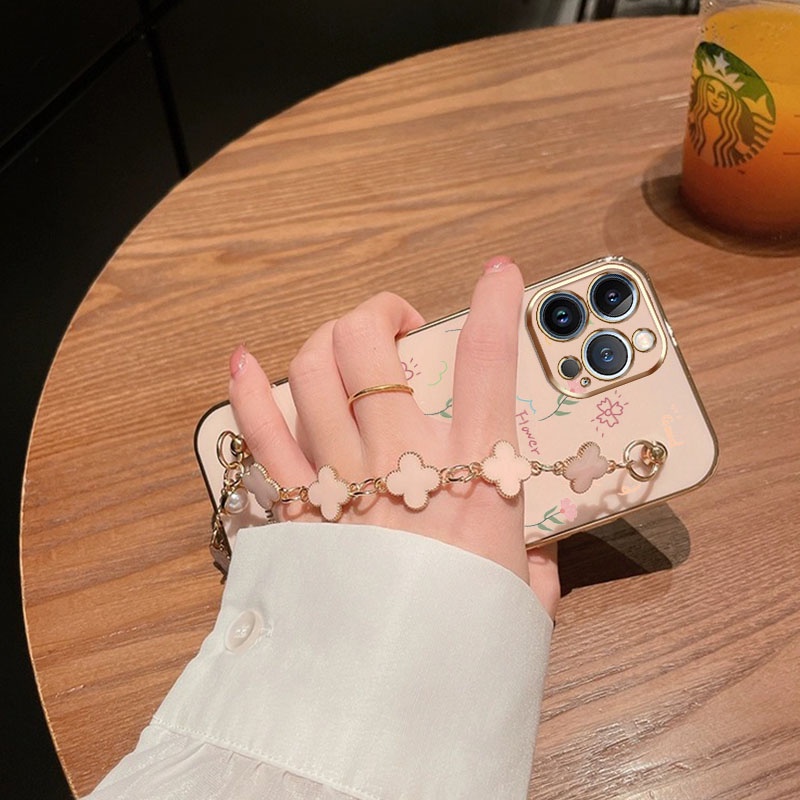 YBD Capa De Telefone Galvanizada Com Flores De Tela Cheia Para Redmi ...