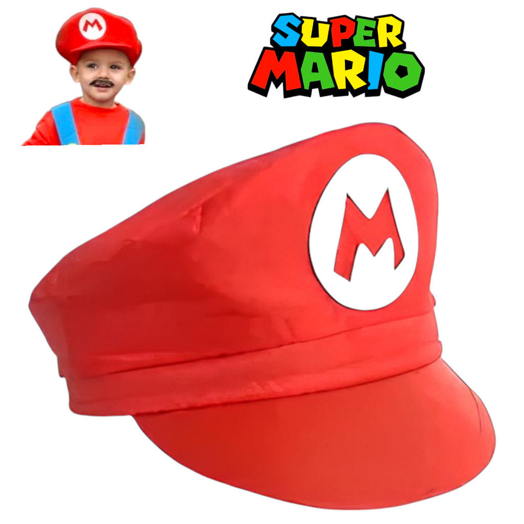 Boina Chapéu Touca Gorro Do Super Mário Cosplay Fantasia Carnaval ...