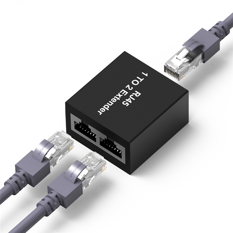 Adaptador RJ45 Fêmea Para RJ46 Conector De Rede Extensor 1 A 2 Vias ...
