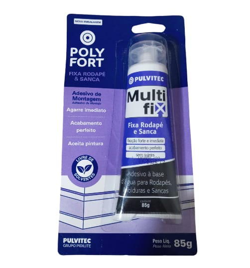 Multi-Fixador POLYFORT Adesivo Rodapé, sanca 85g | Shopee Brasil