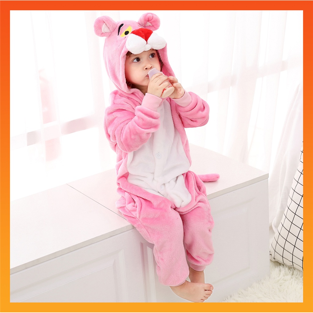 Kigurumi Pantera Cor-De-Rosa Pijamas Kids Onesies Crianças Pontos ...