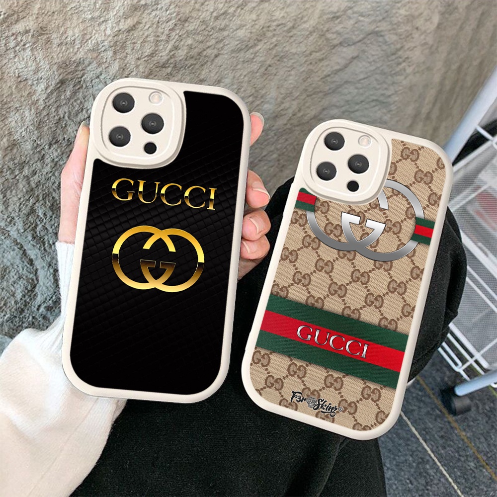 Para iPhone 11 12 13 Mini Pro Max Capa Macia De silicone Líquido TPU M148 gucci Logomarca Luxo ...