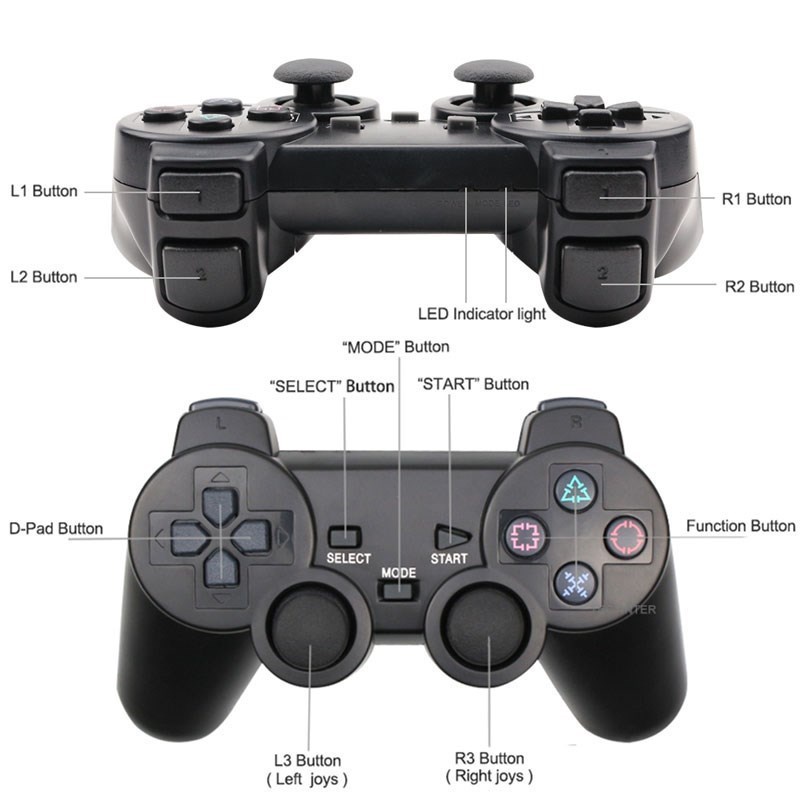 Gamepad Sem Fio Colorido Transparente Para Controlador Sony PS2 Console ...