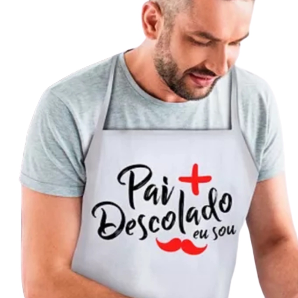 Avental De Cozinha Branco Pai Descolado Eu Sou | Shopee Brasil