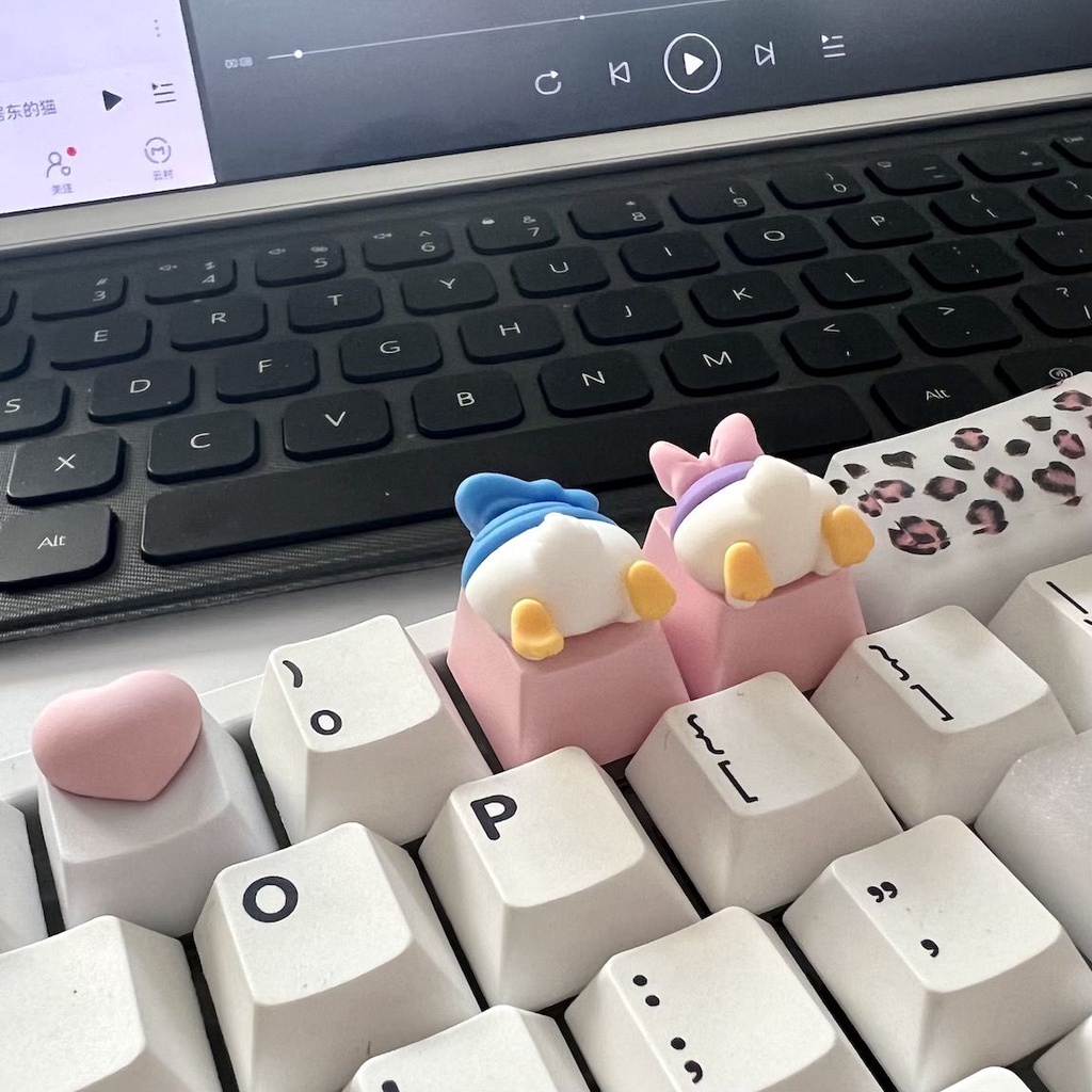Teclado Mecânico De Pato Bonitinho Keycap Cross Axis | Shopee Brasil