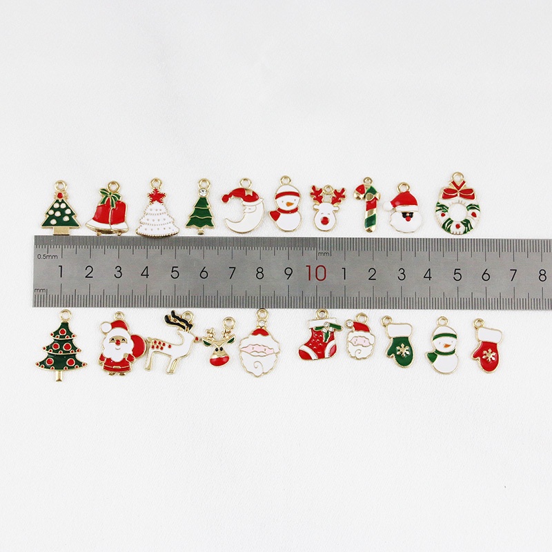 (20 Unidades/Pacote) 2cm Metal Misto Pendurado Natal Mini Decoração ...