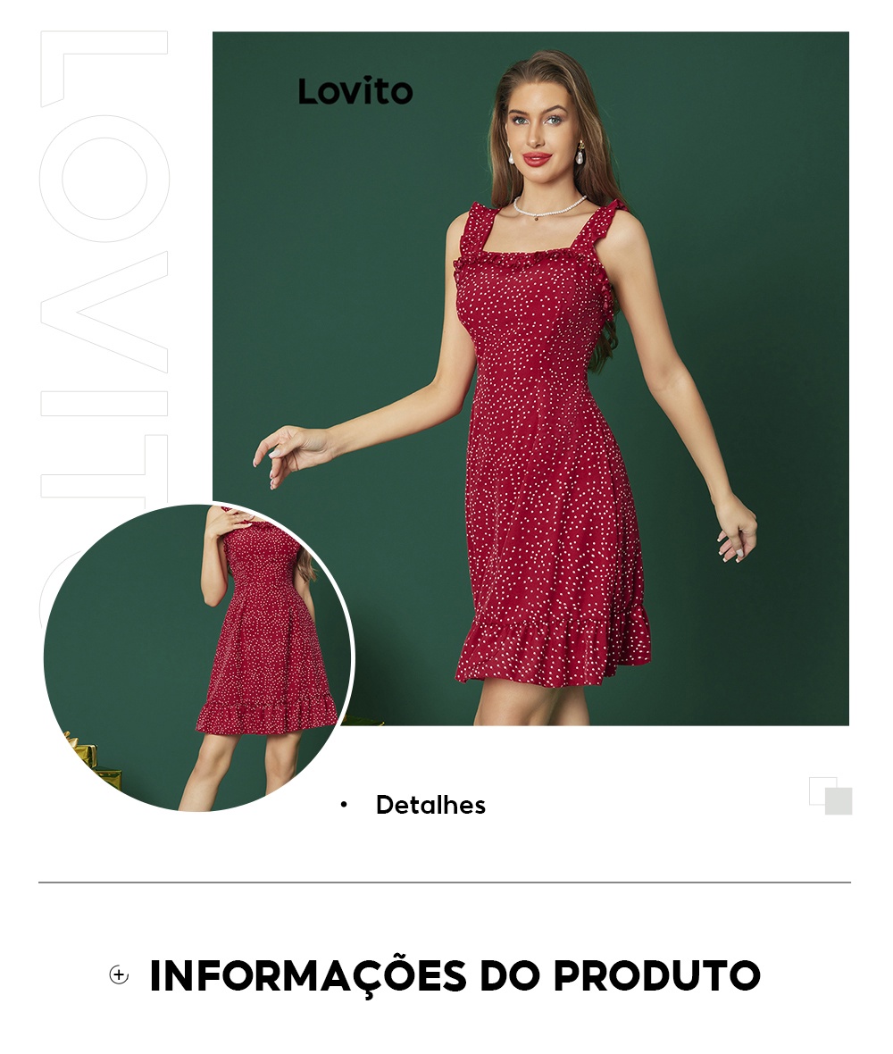 Lovito Casual Vestido Feminino De Coração Com Bainha De Babados