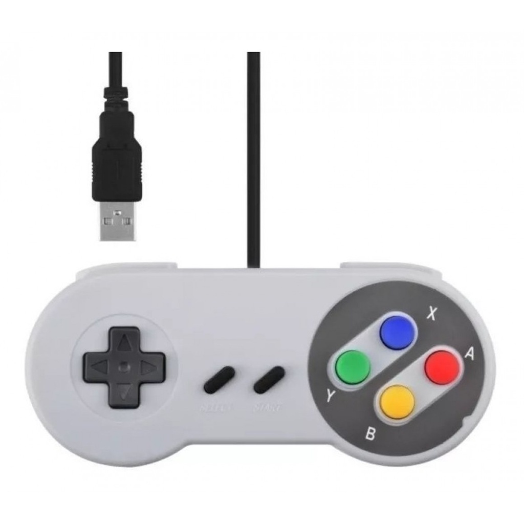 Controle Usb Super Nintendo Joystick Snes Emulador Pc | Shopee Brasil