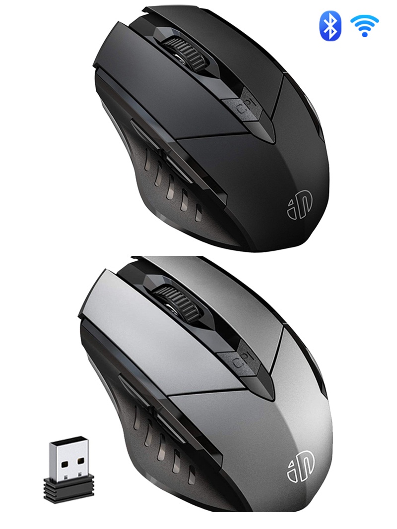 3 Modos Rato Bluetooth 5.0 & 4.0 Mouse 2.4G Recarregável Com 6 Botões ...