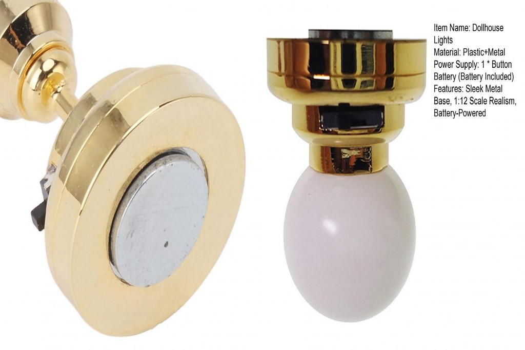 Miniature Led Lights Metal Base 1 12 Scale Ceiling with Switch ...