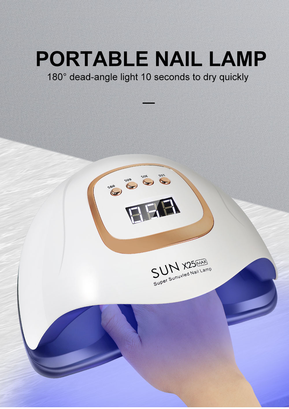 Secador De Unhas 380W De Gel Led/uv X25 Luz Azul 81LEDs Com Temporizador Lâmpada Profissional ...